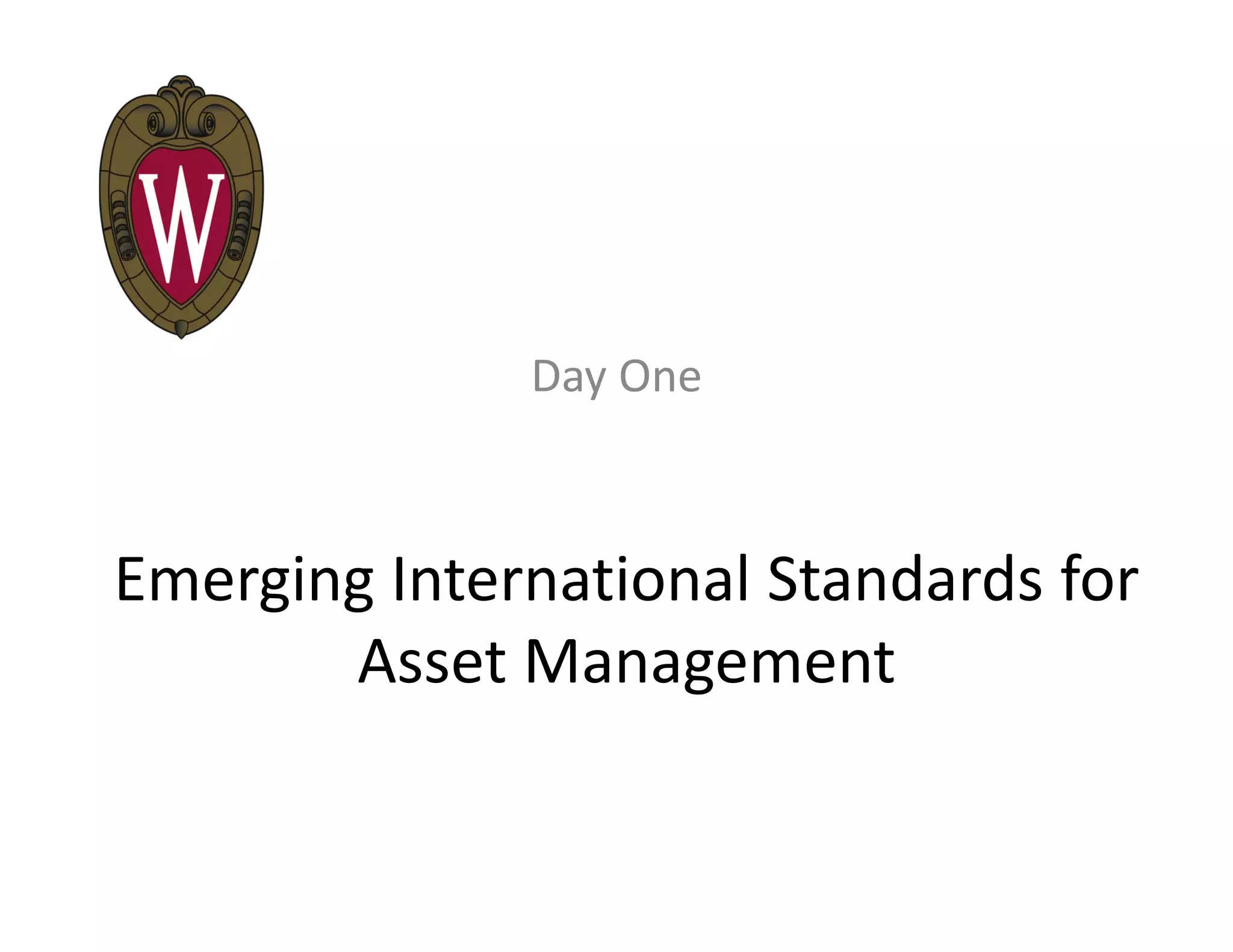 Emerging international standards on asset asset management | PDF