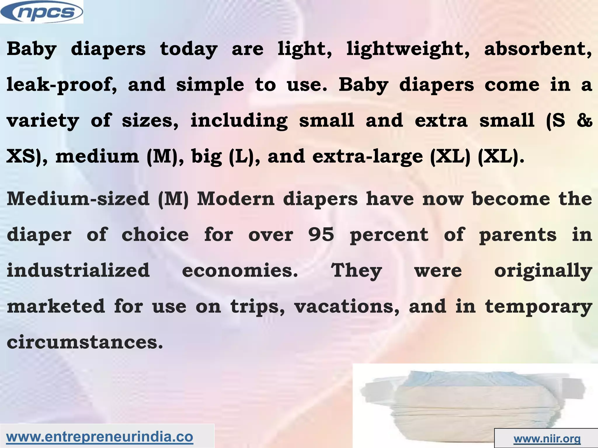 Emerging investment opportunities in production business of baby diaper ...