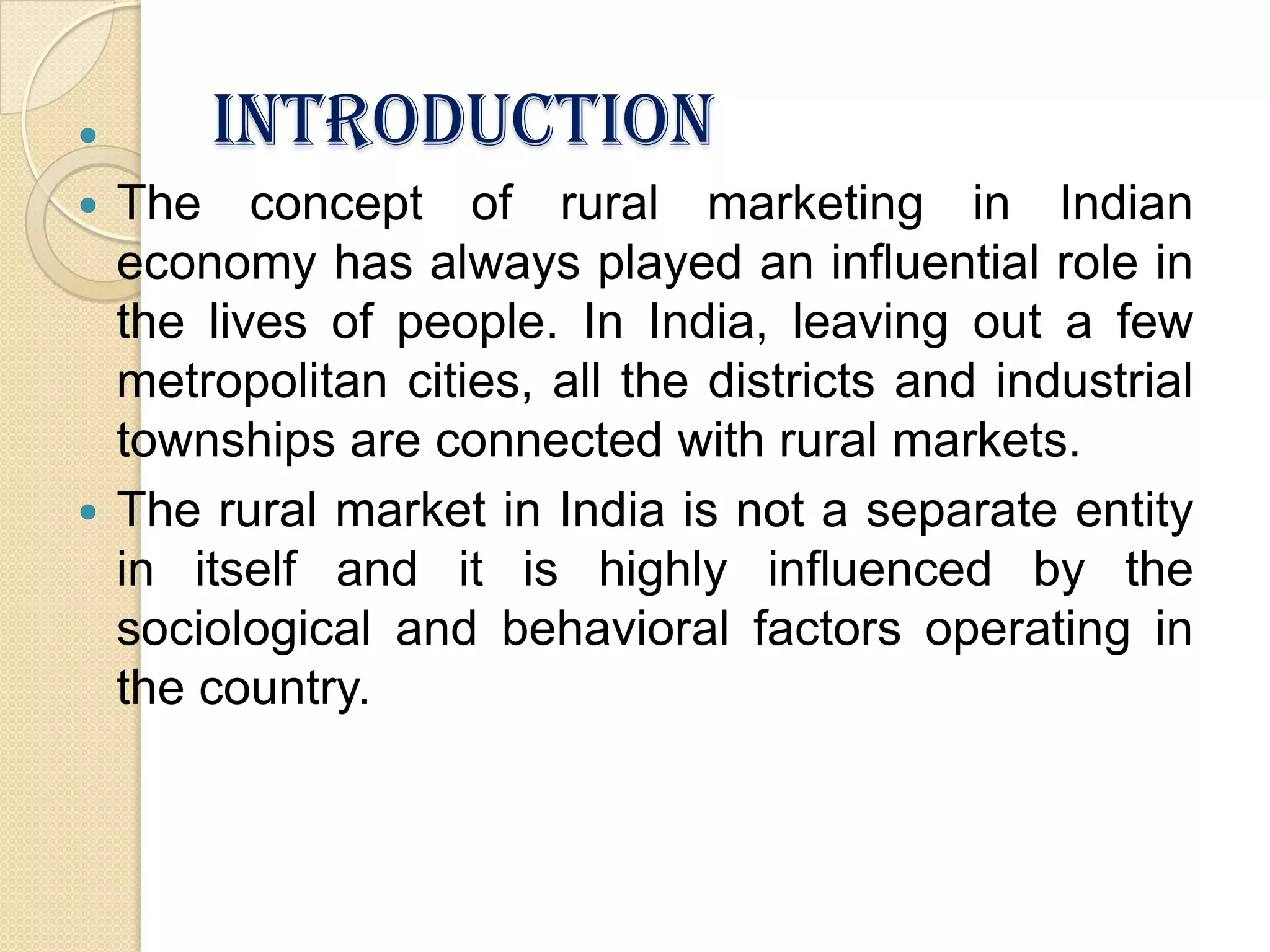 Emerging issues in rural marketing | PPTX