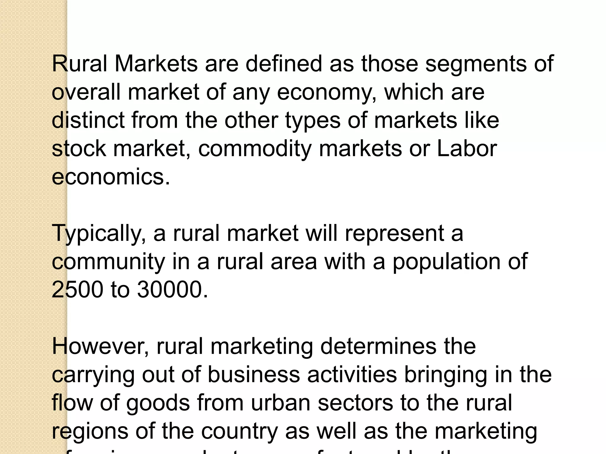 Emerging issues in rural marketing | PPTX