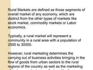 Emerging issues in rural marketing | PPTX