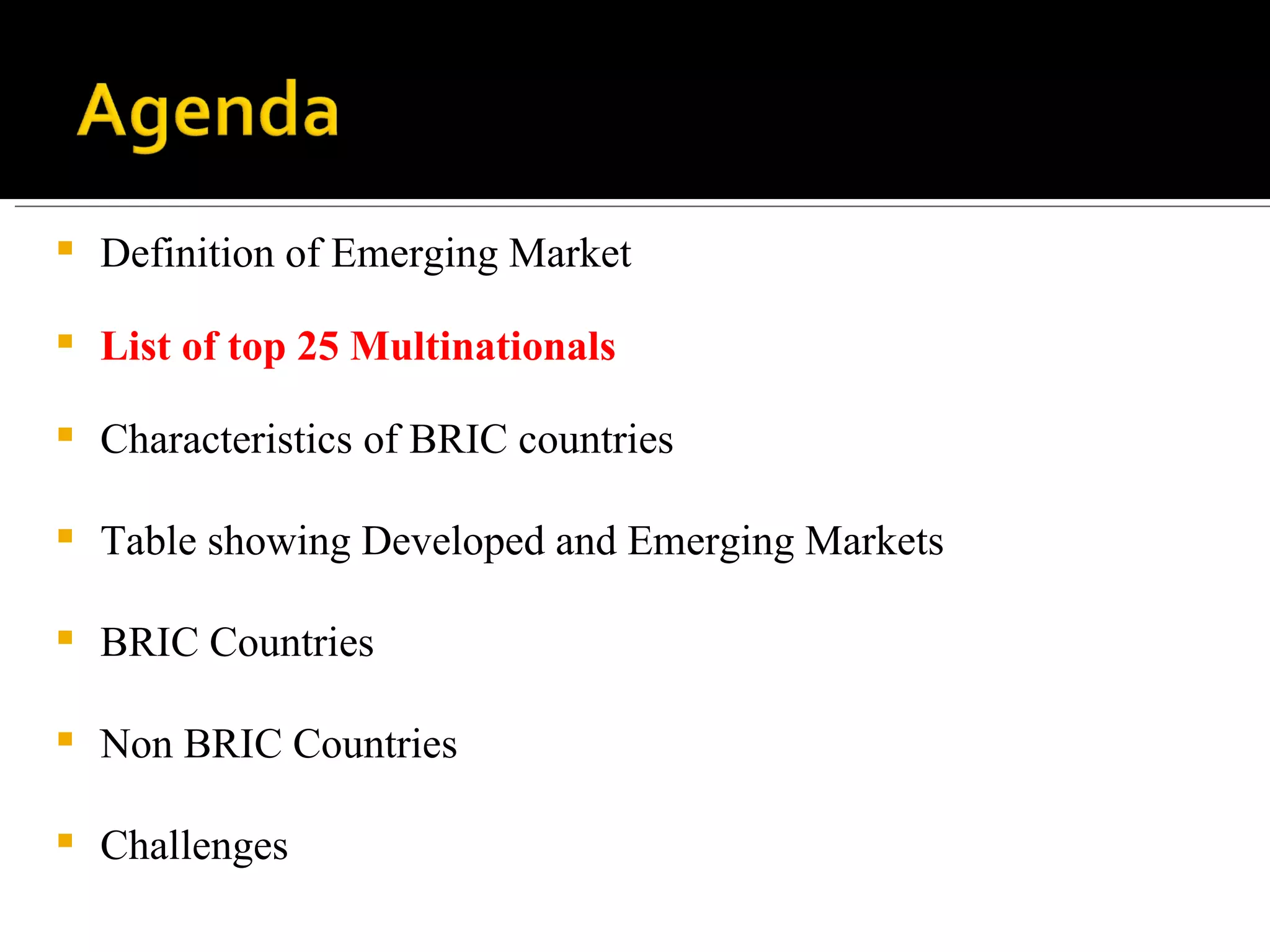 Emerging Markets | PPT