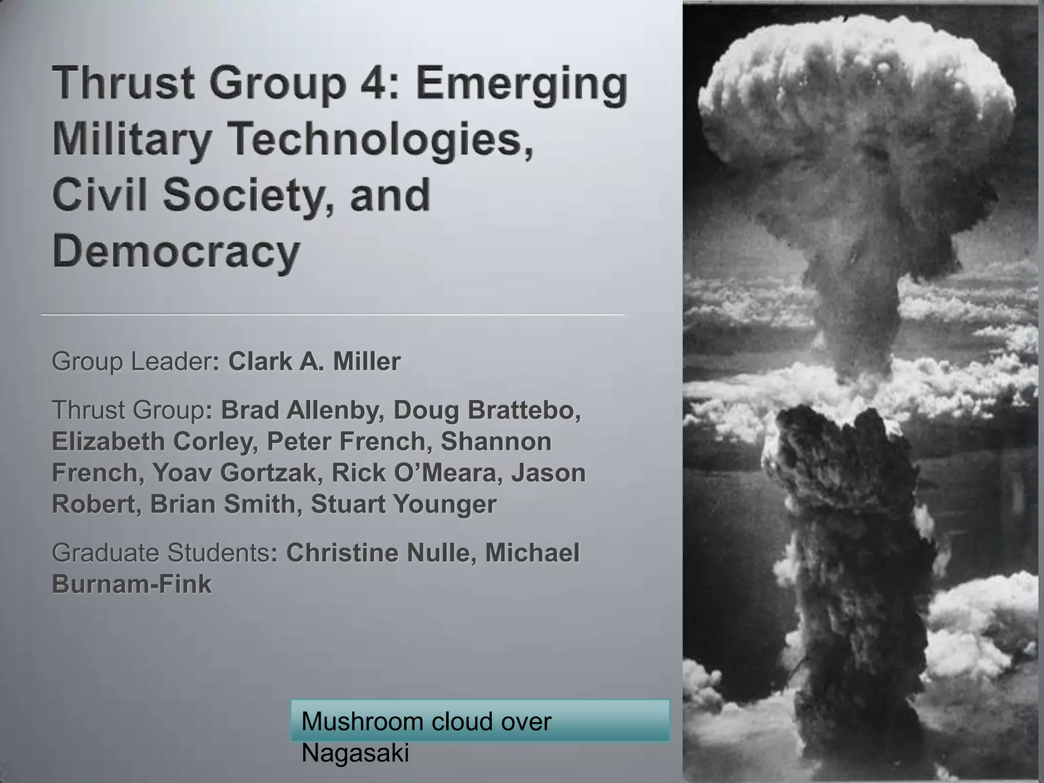 Emerging Military Technologies, Civil Society, And Democracy | PPTX