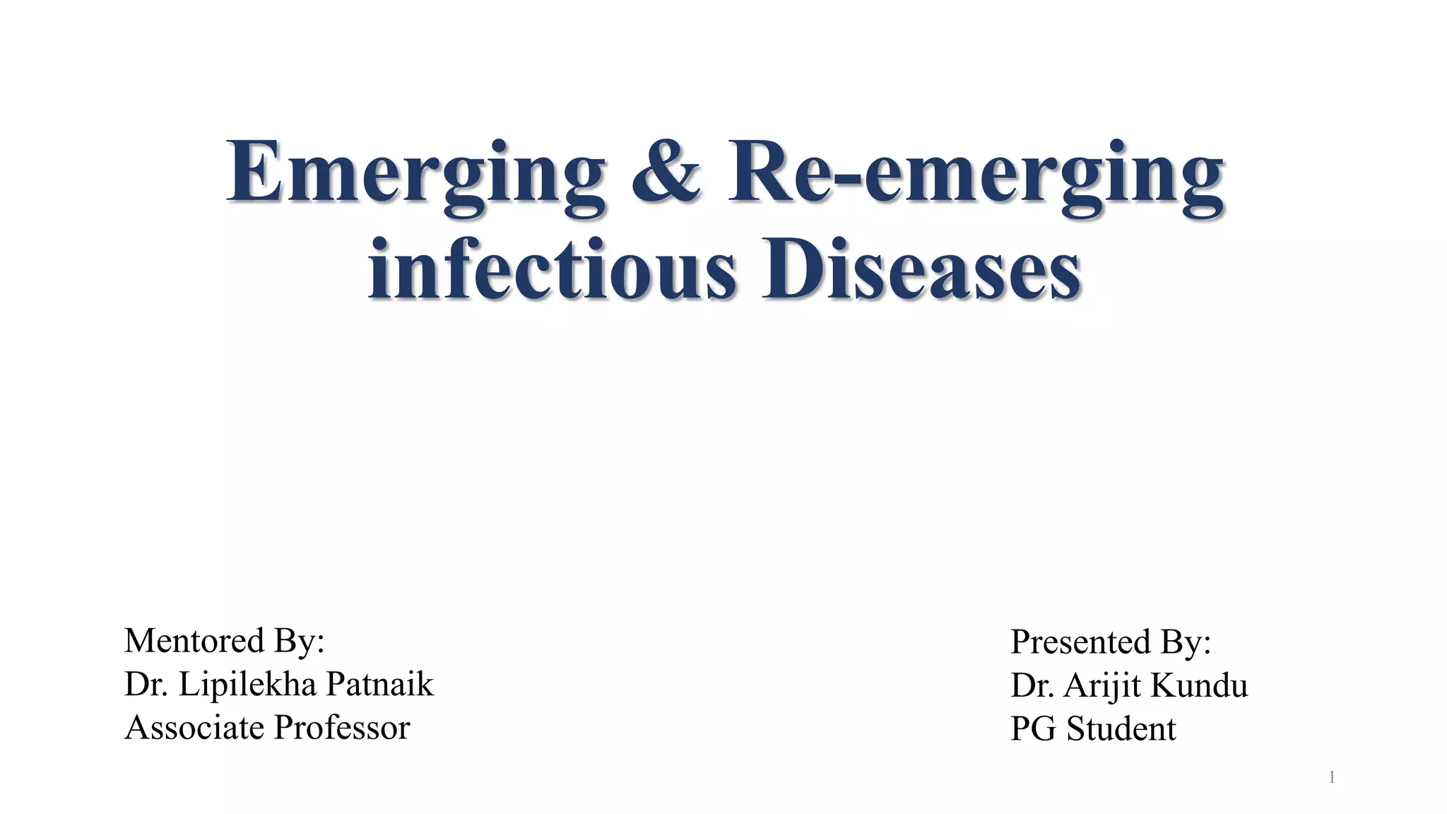 Emerging and reemerging infectious diseases | PPTX