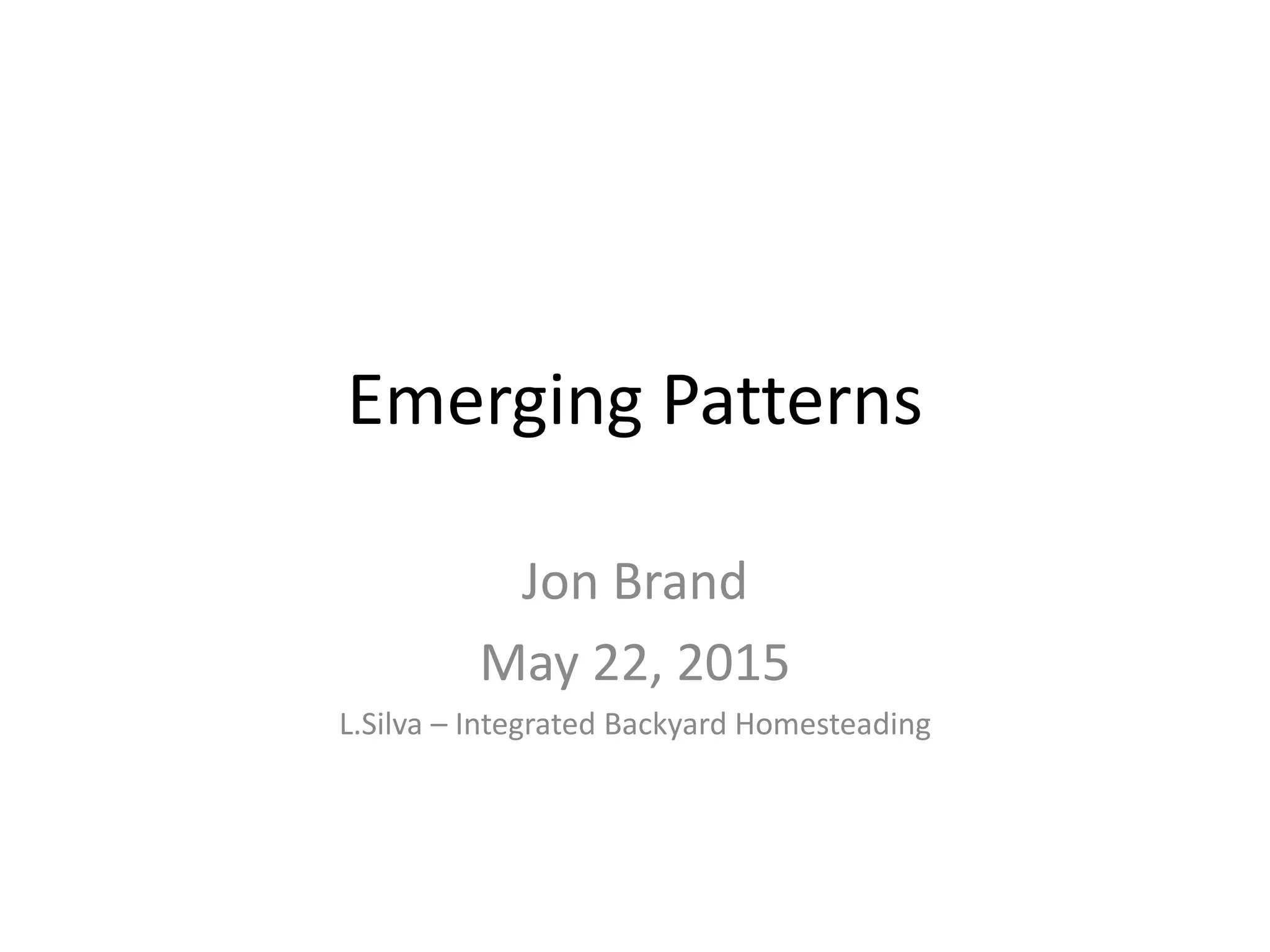 Emerging patterns | PPT