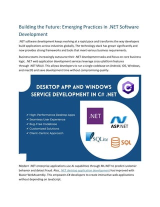 Building the Future: Emerging Practices in .NET Software Development | PDF