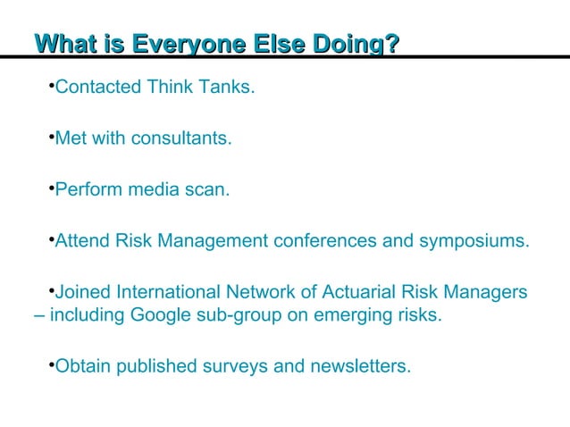 Emerging Risks | PPT