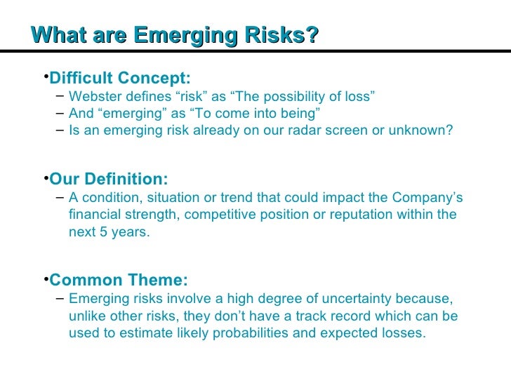 Emerging Risks