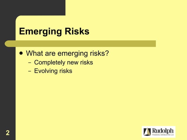 Developing an Emerging Risk Strategy | PPT