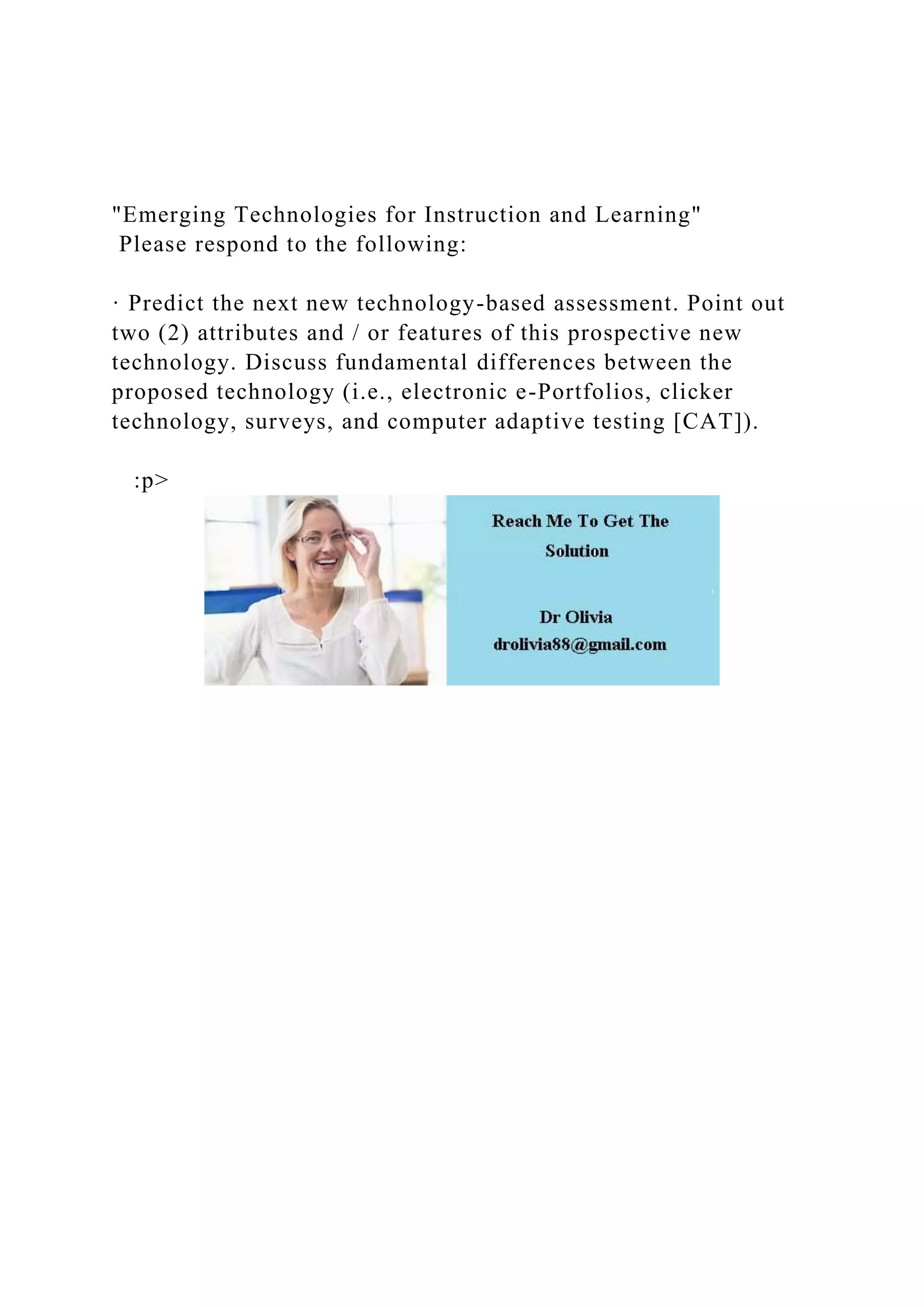 Emerging Technologies for Instruction and Learning Please r | DOCX