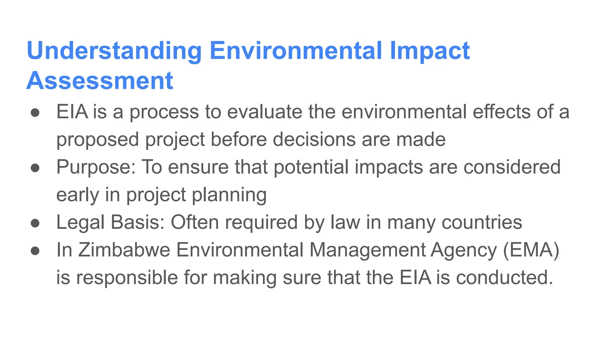 Understanding the Environmental Impact Assessment EIA | PDF