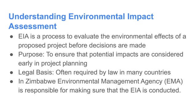 Understanding the Environmental Impact Assessment EIA | PDF