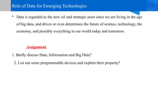 Emerging Technology freshman course Chapter 1. pptx f | PPTX