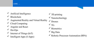 Emerging Technology freshman course Chapter 1. pptx f | PPTX