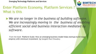 Emerging technology platform and services by Prof. S. S. Dubey | PDF
