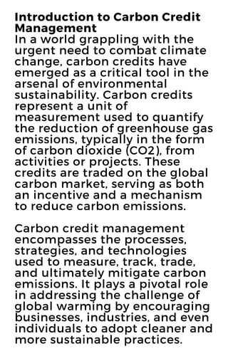 Emerging Tech Trends in Carbon Credit Management.pdf | Technology ...