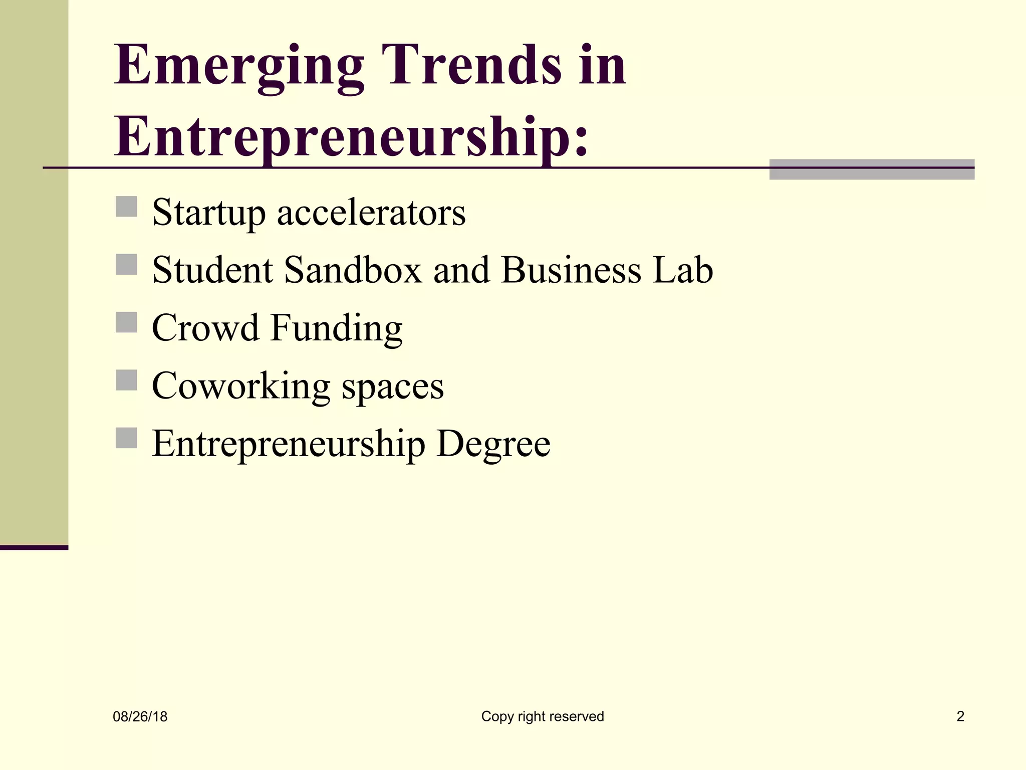 Emerging trend in entrepreneurship | PPT