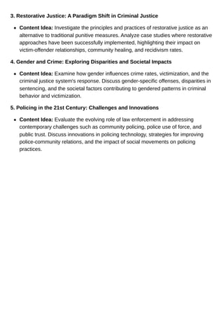 Emerging Trends in Criminology Investigating Contemporary Issues and ...