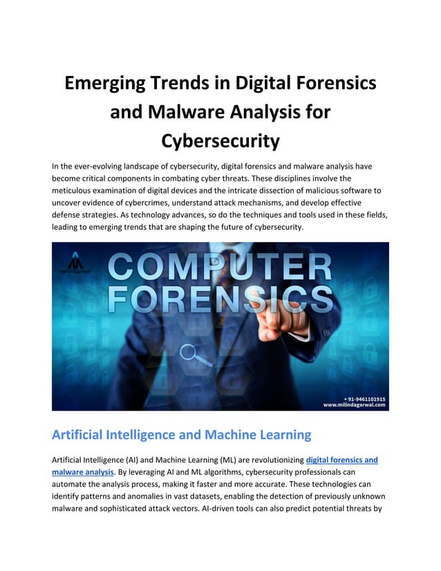 Emerging Trends in Digital Forensics and Malware Analysis for ...