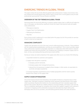 Emerging trends in global trade | PDF