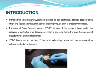 Emerging trends in transdermal drug delivery technology.pptx version 1 ...