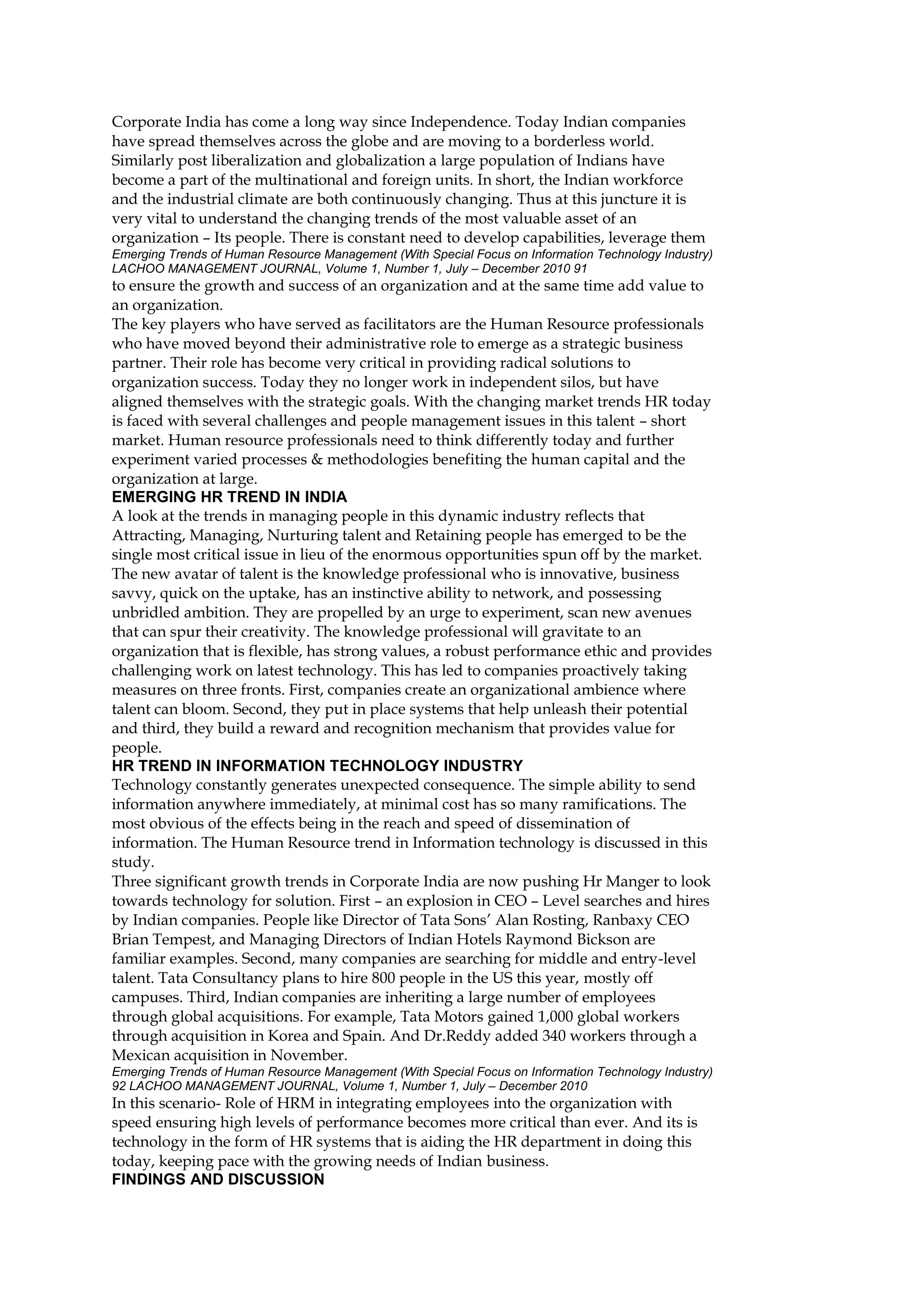 Emerging trends of human resource management | DOCX