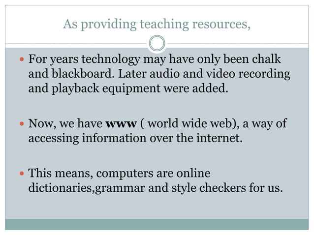Emerging uses of technology in language teaching and learning | PPTX