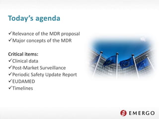 Webinar: Europe's new Medical Device Regulations (MDR) | PDF