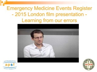 Emergency Medicine Events Register | PPTX