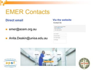 Emergency Medicine Events Register | PPTX