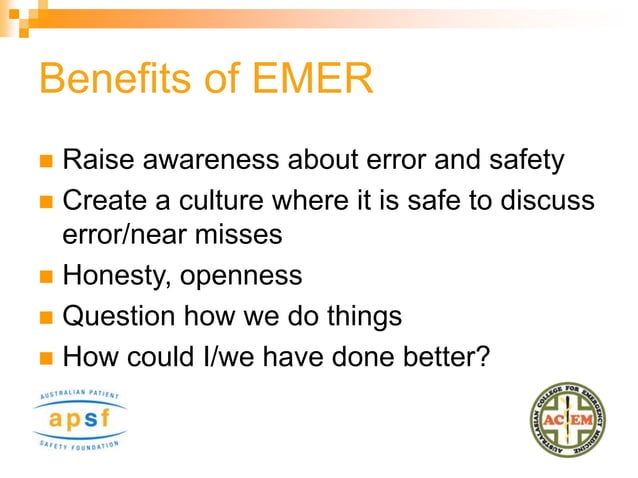 Emergency Medicine Events Register | PPTX