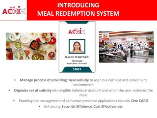 e-MEAL REDEMPTION SYSTEM | PPTX