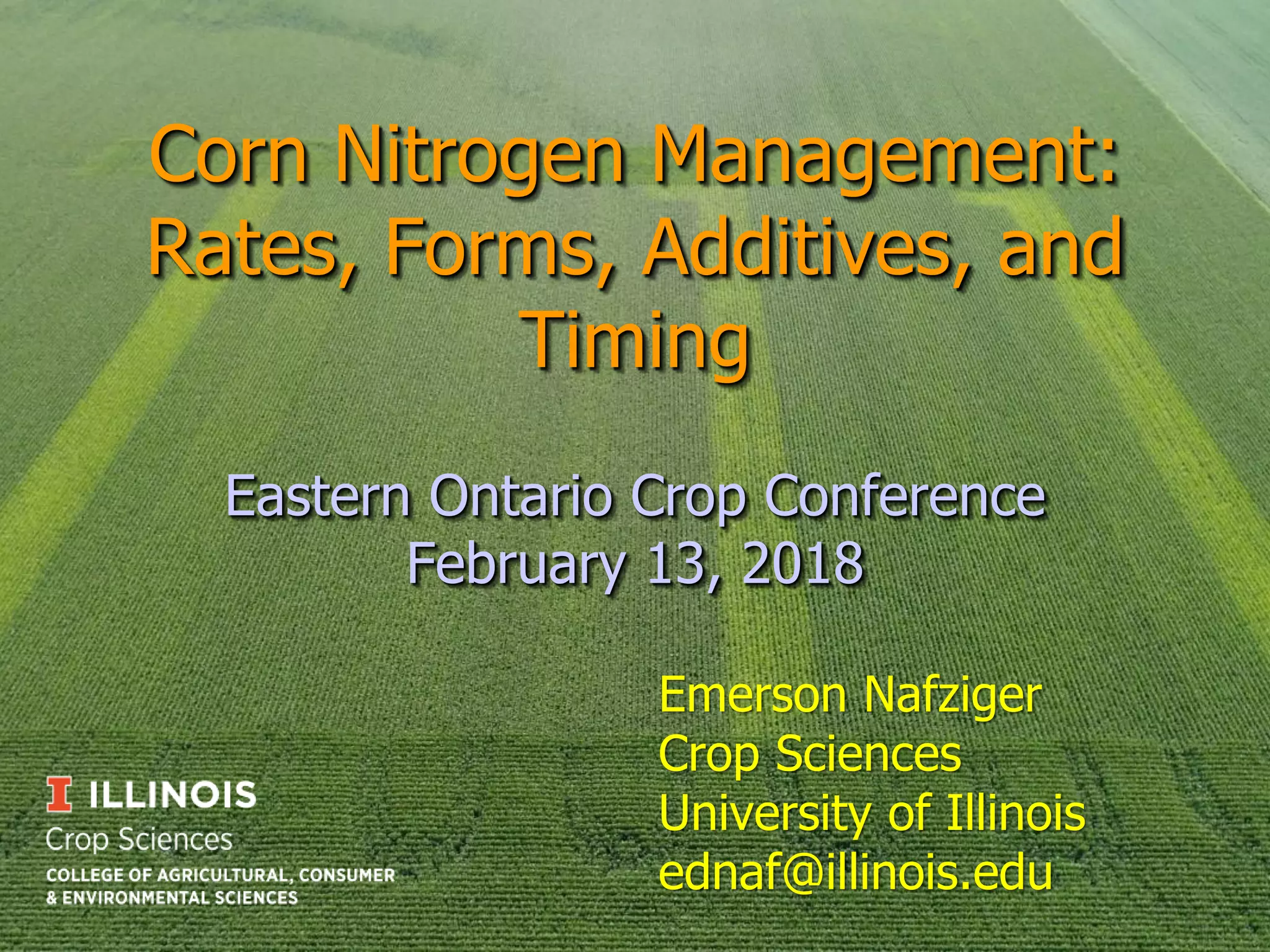 4. Corn Nitrogen Management - Emersion Nafziger | PPT