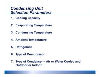 Condensing Unit Selection | PDF