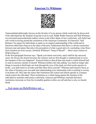 Emerson Education Summary | PDF
