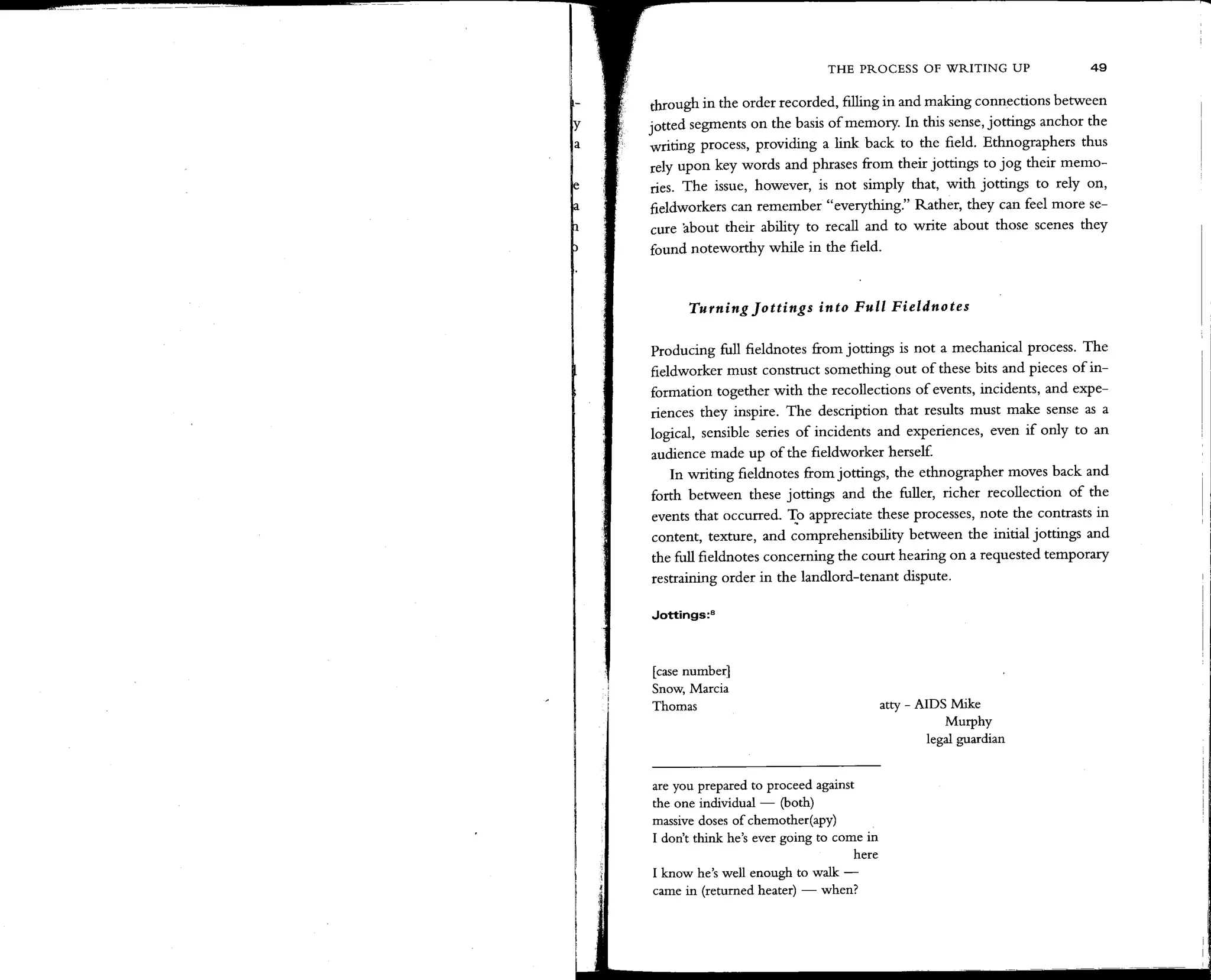 Emerson, et al writing ethnographic field notes | PPT