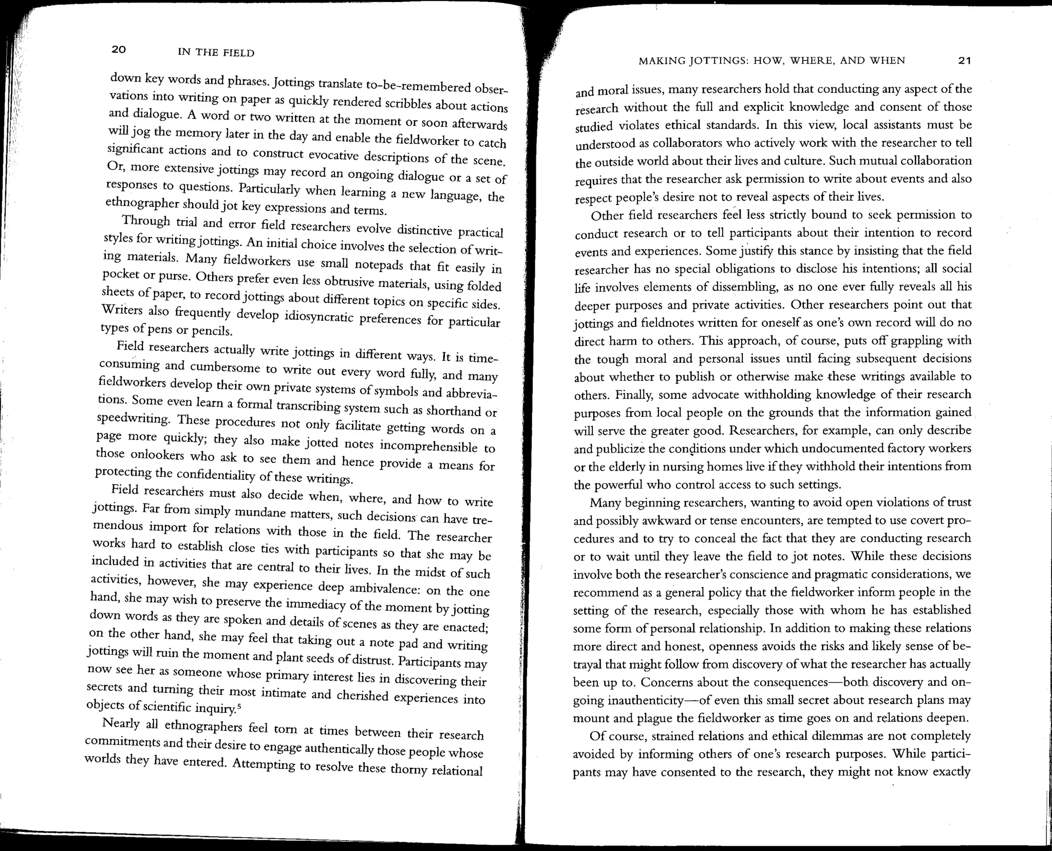 Emerson, et al writing ethnographic field notes | PPT