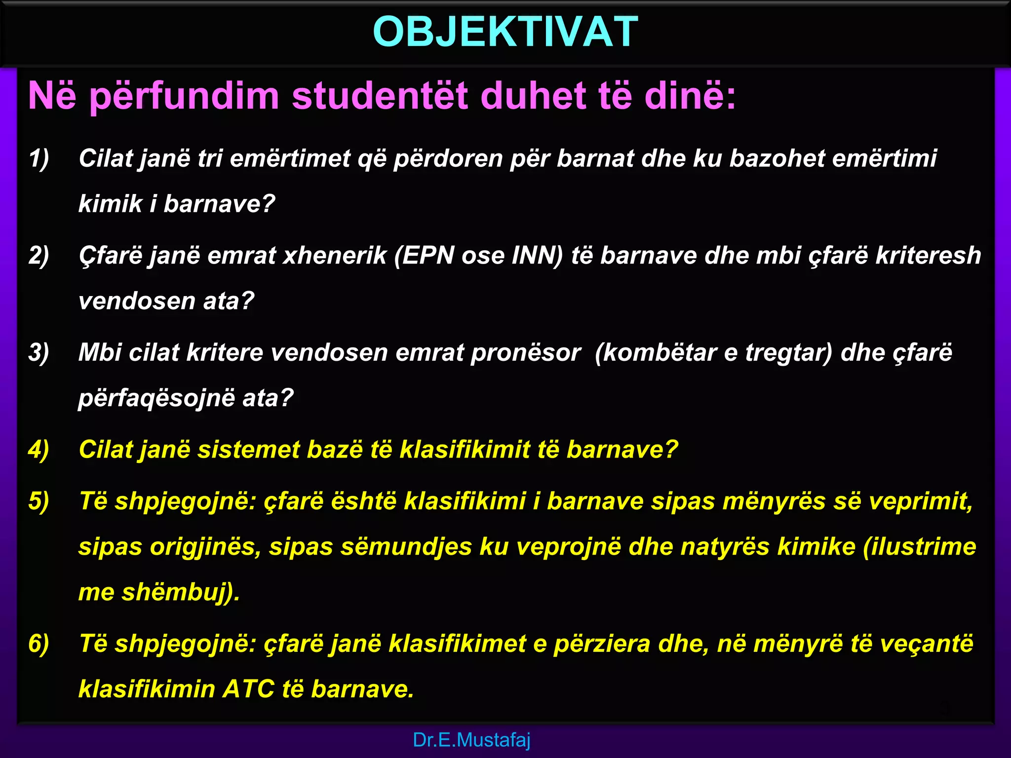 Emertimi dhe Klasifikimi i Barnave | PDF