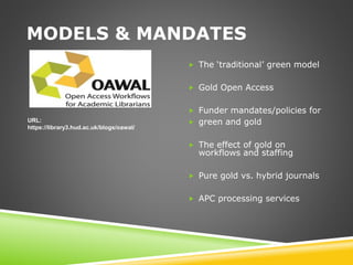 Learning to Give a Hoot: Open Access Workflows for Academic Librarians ...
