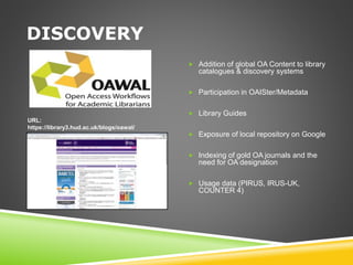 Learning to Give a Hoot: Open Access Workflows for Academic Librarians ...