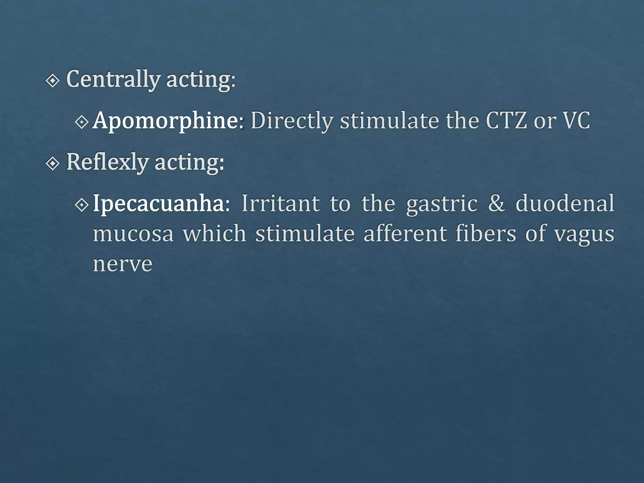 Emesis and anti emetic drugs | PPTX