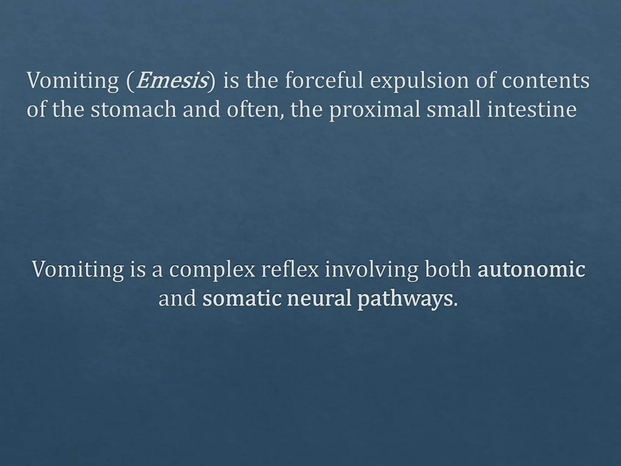 Emesis and anti emetic drugs | PPTX