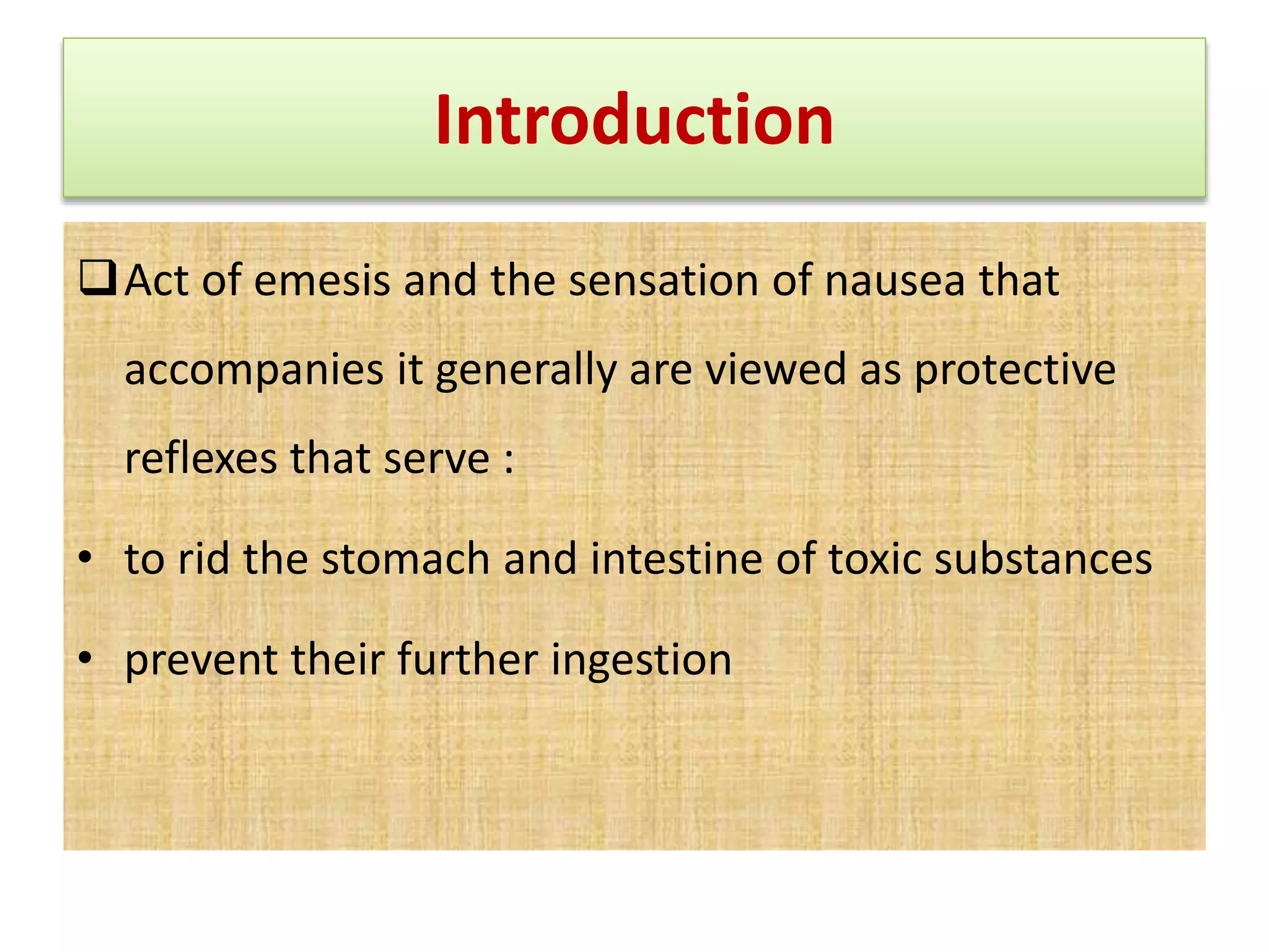 Emetcs and antiemetics | PPTX | Digestive Disorders | Diseases and ...