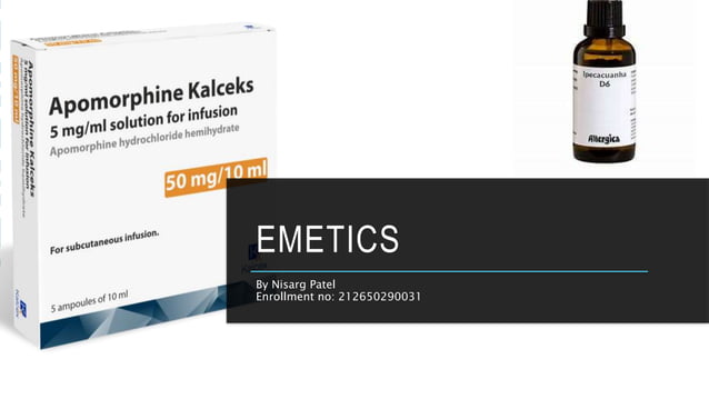 Emetics Drug Class of Pharmacology in Pharmacy | PPTX | Digestive ...