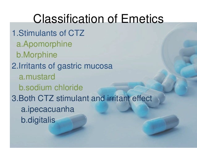 Emetics and antiemetics