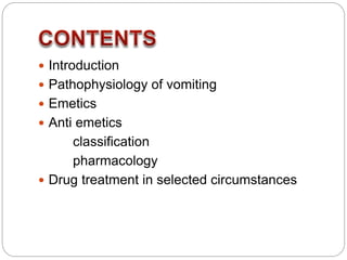 Emetics and Anti Emetics ppt | PPTX