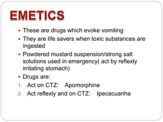Emetics and Anti Emetics ppt | PPTX