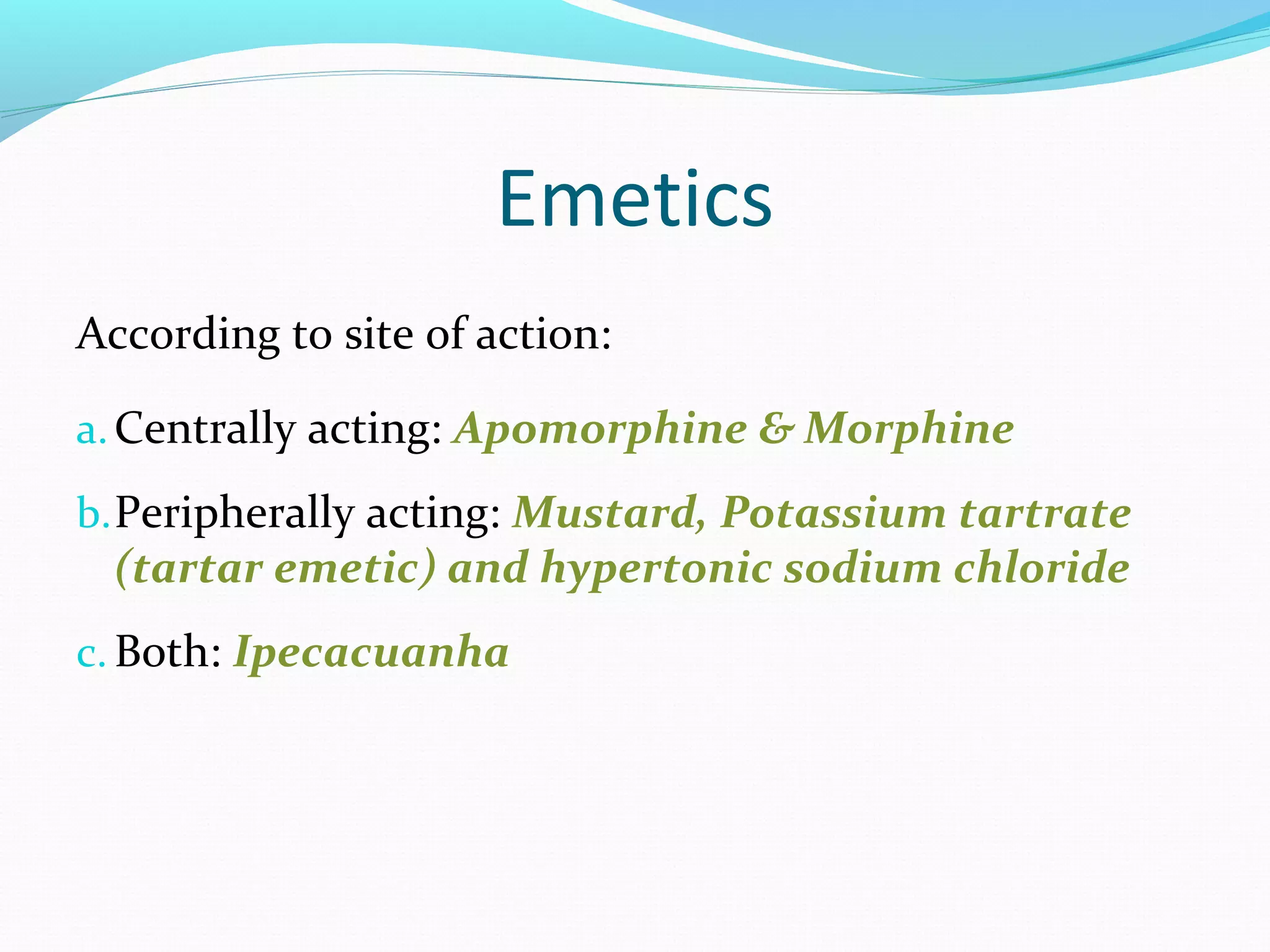 Emetics and antiemetics(VK) | PPT