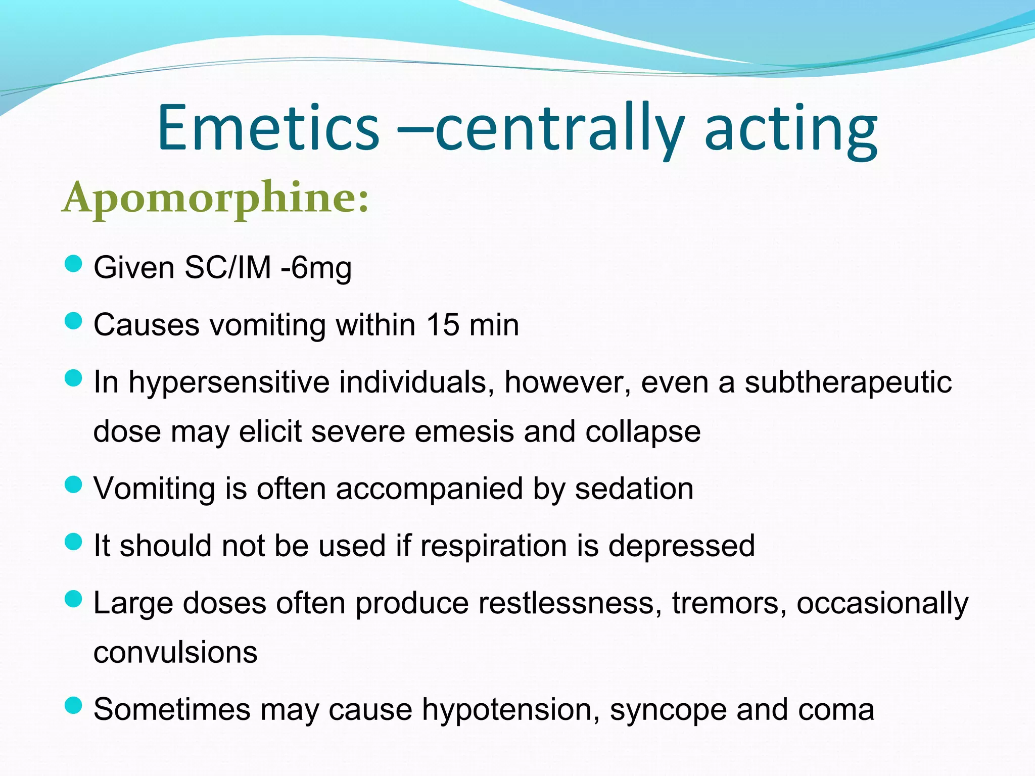 Emetics and antiemetics(VK) | PPT