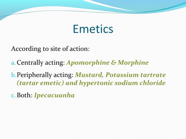 Emetics and antiemetics(VK) | PPT